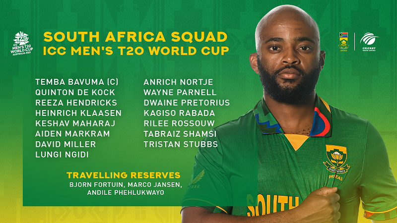 Bavuma returns to lead SA Men's T20 World Cup squad - Voice of the Cape